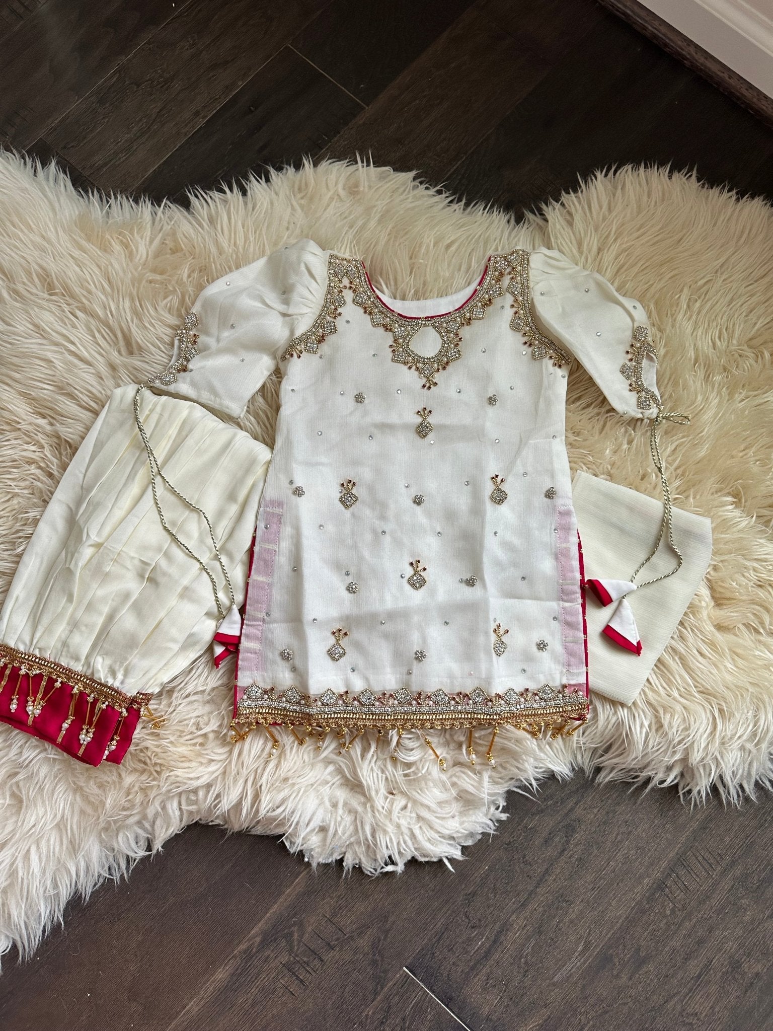 Chiffon White Patiala Suit - Elegant Indian Ethnic Wear – Zaree Kids